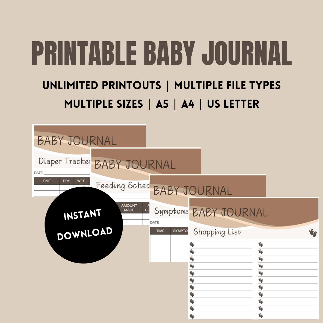 DIGITAL BABY JOURNAL, Baby Daily Log Book, Baby Daily Schedule, Feeding ...