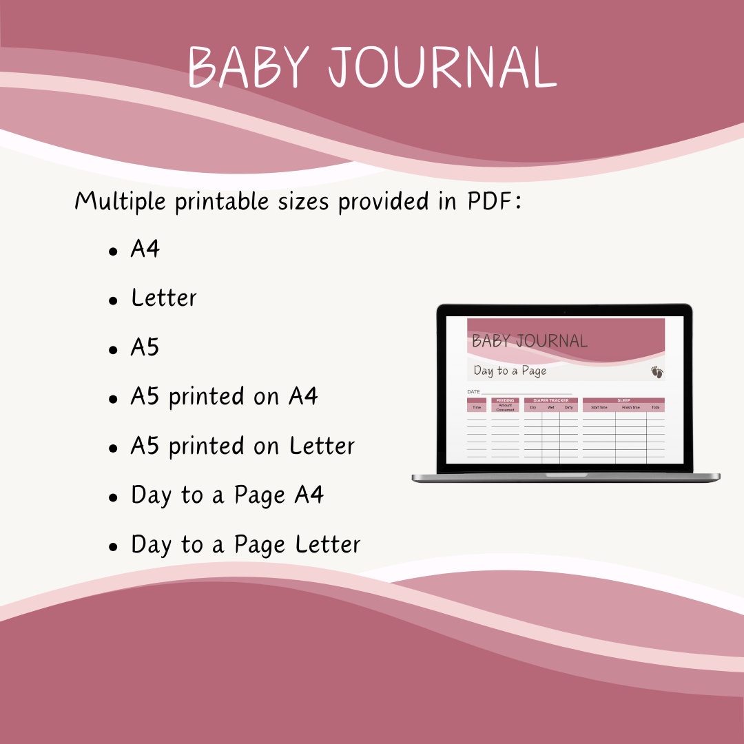 DIGITAL BABY JOURNAL, Baby Daily Log Book, Baby Daily Schedule, Feeding ...