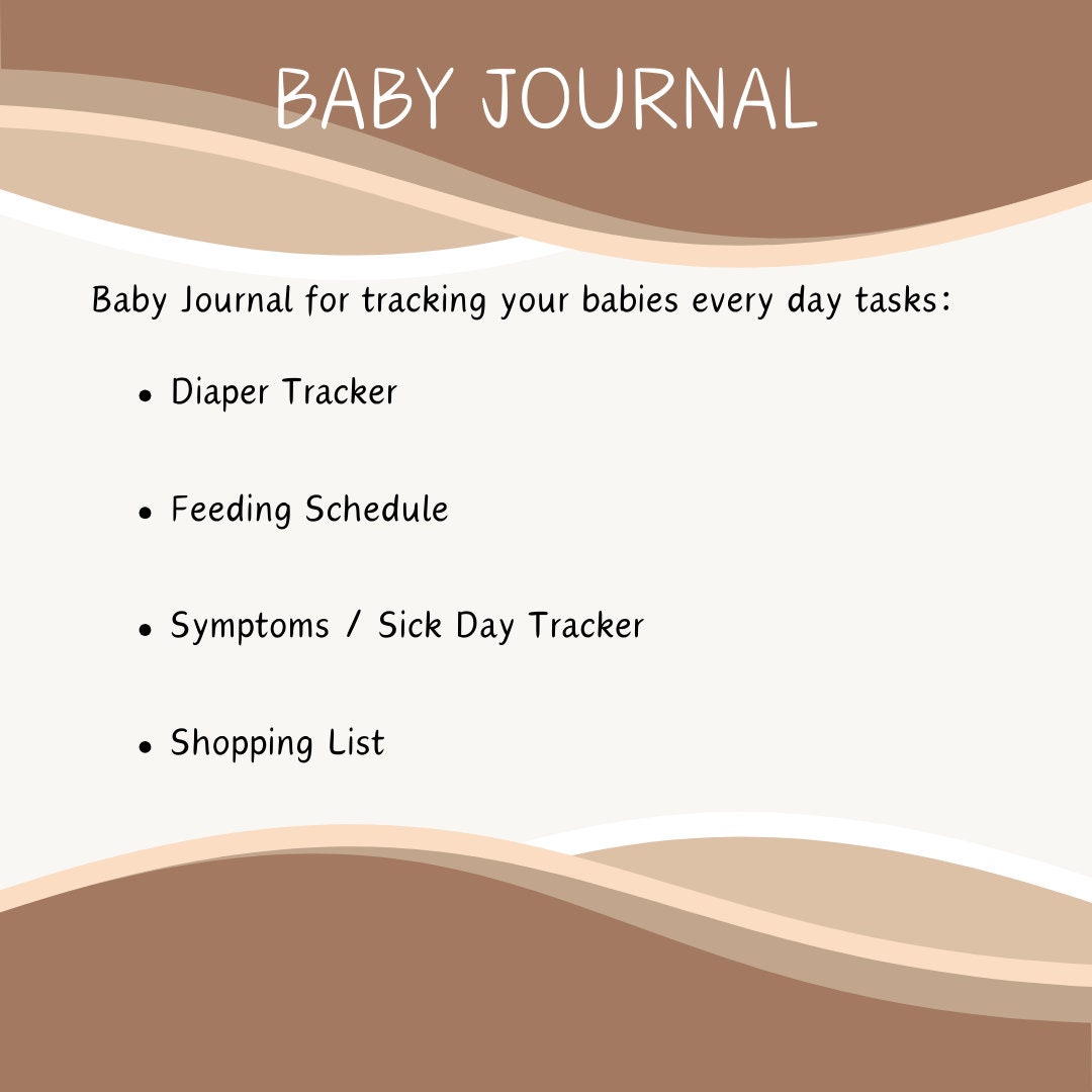 DIGITAL BABY JOURNAL, Baby Daily Log Book, Baby Daily Schedule, Feeding ...
