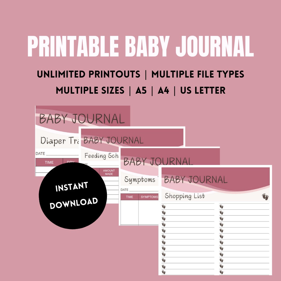 DIGITAL BABY JOURNAL, Baby Daily Log Book, Baby Daily Schedule, Feeding ...