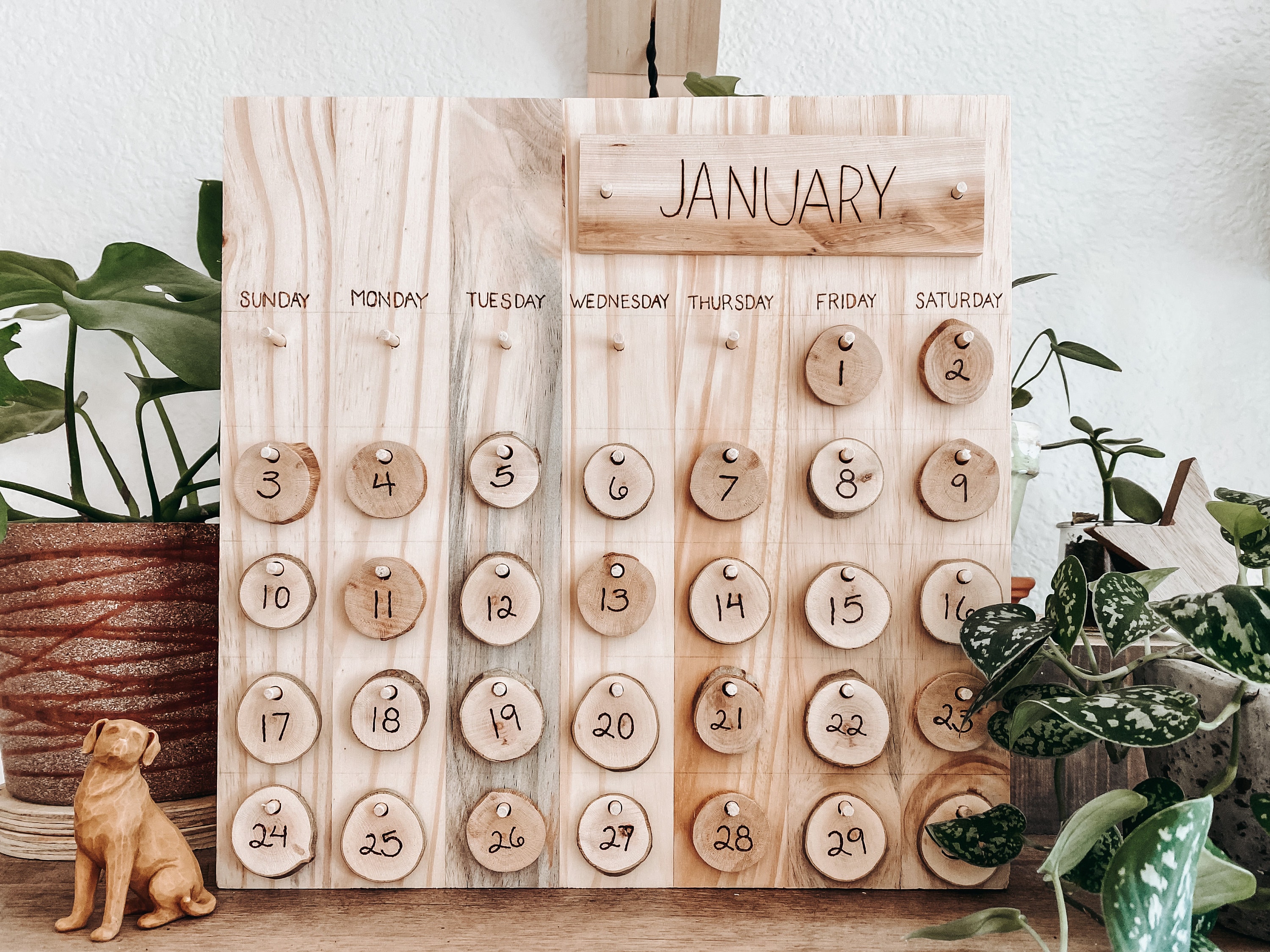 Wooden Calendar- Handmade Wooden Perpetual Calendar - Etsy