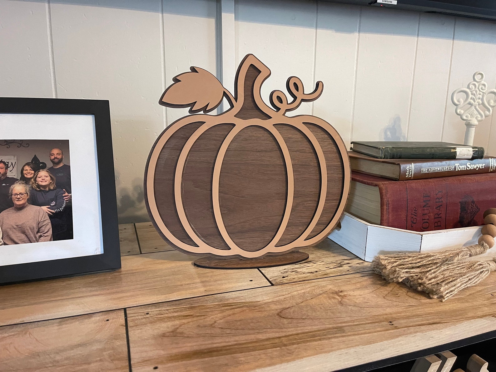 Wooden Laser Cut Fall Pumpkins Tabletop and Mantel Decorations - Etsy