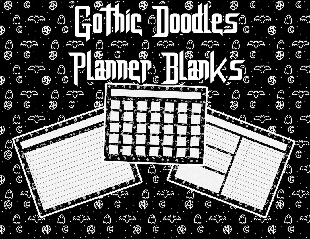 Gothic Doodles Calendar/task List/daily Planner Blanks - Etsy