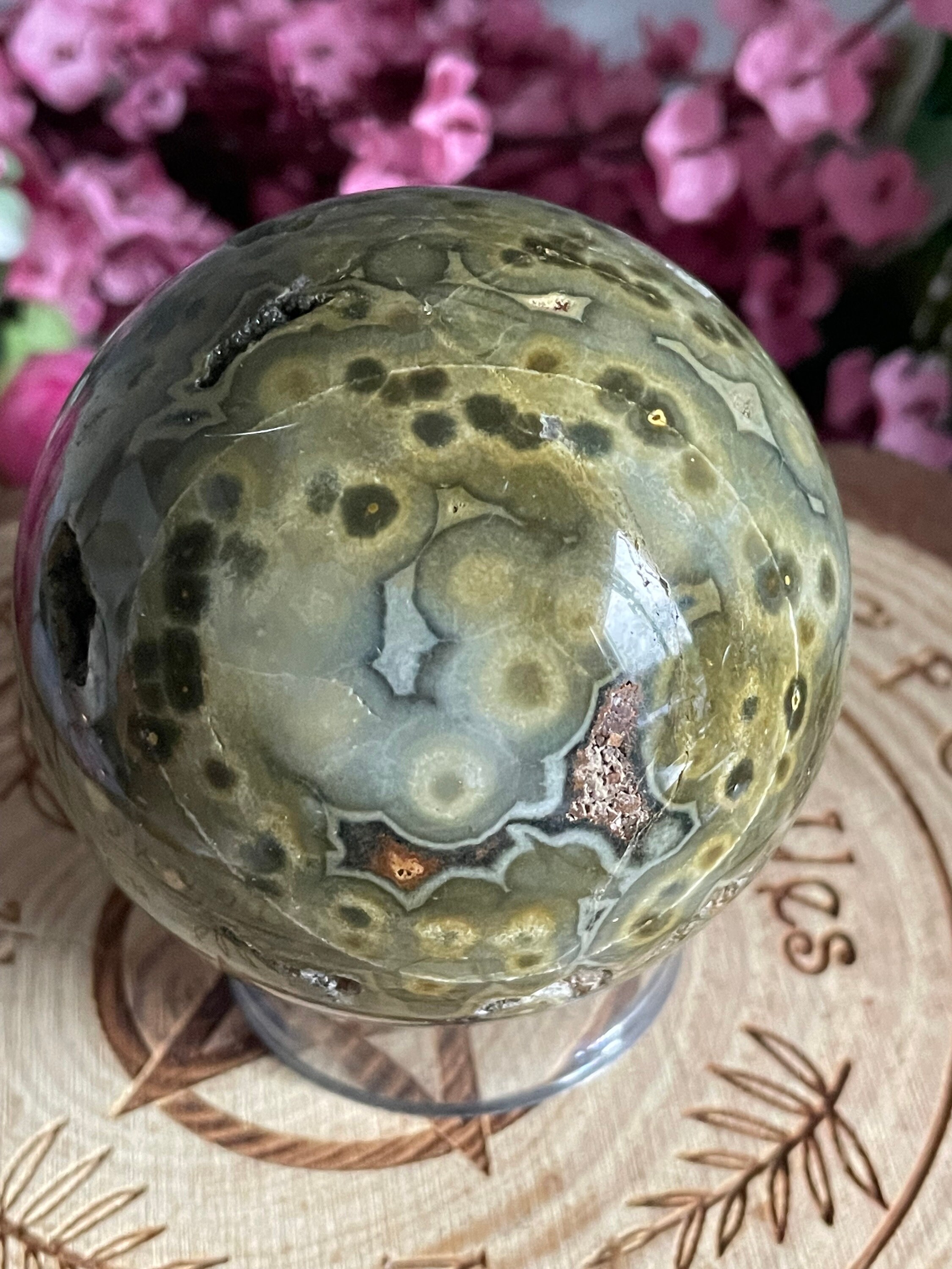 Large Ocean Jasper Sphere With Druzy and Orbs - Etsy UK