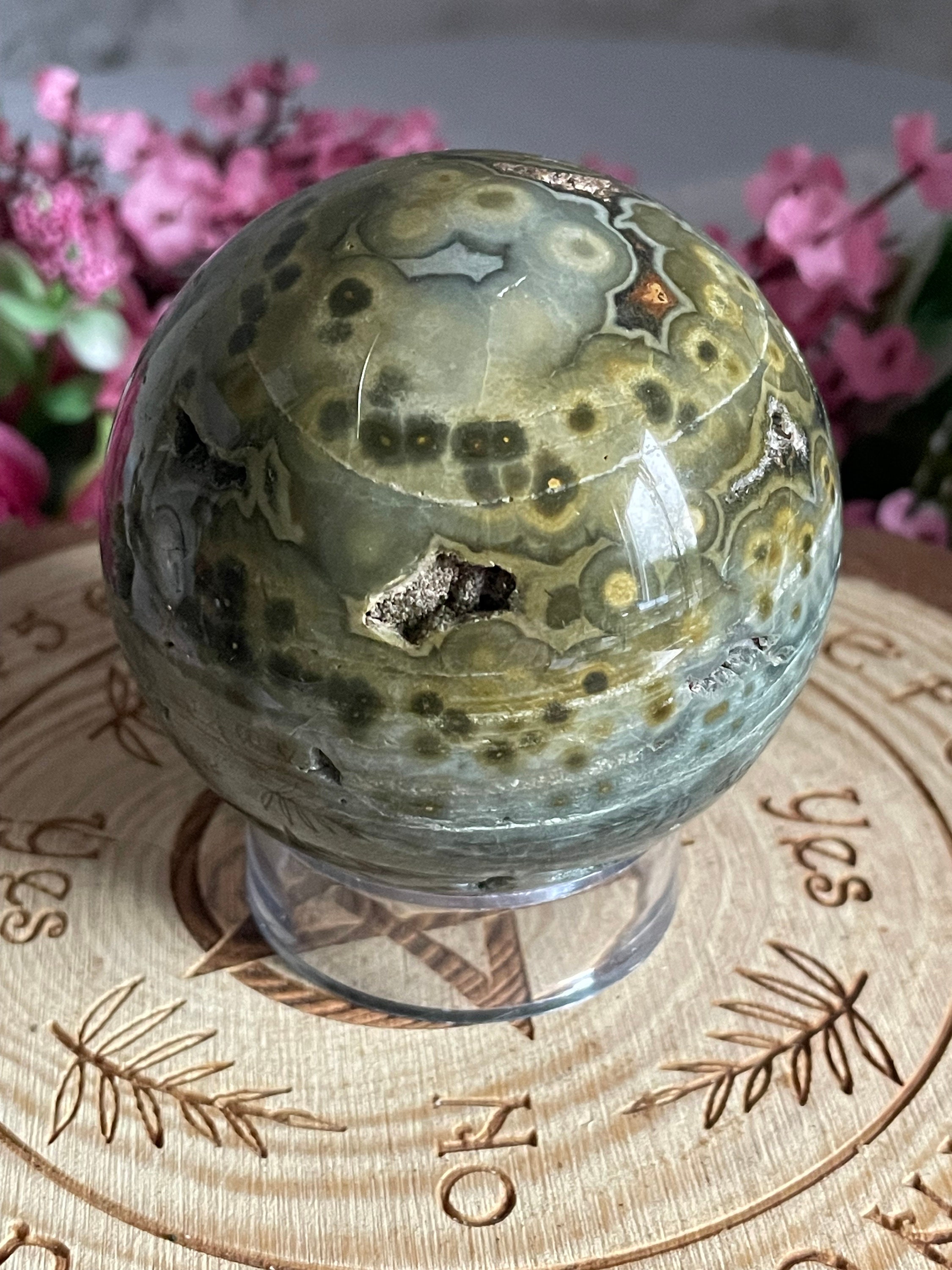 Large Ocean Jasper Sphere With Druzy and Orbs - Etsy UK