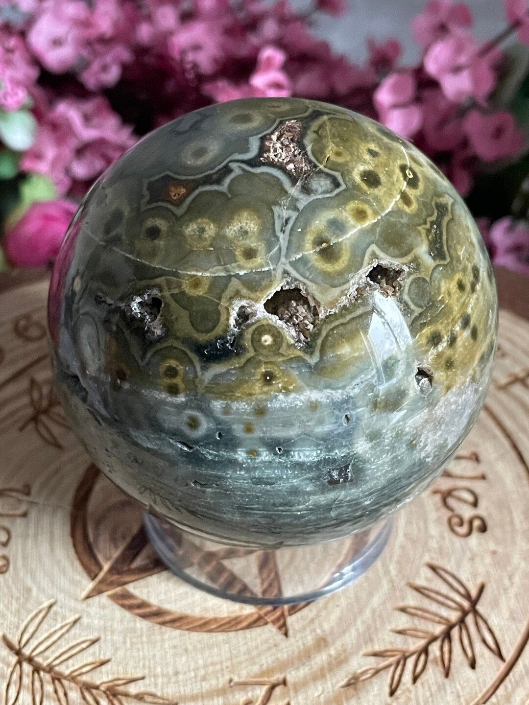 Large Ocean Jasper Sphere With Druzy and Orbs - Etsy UK