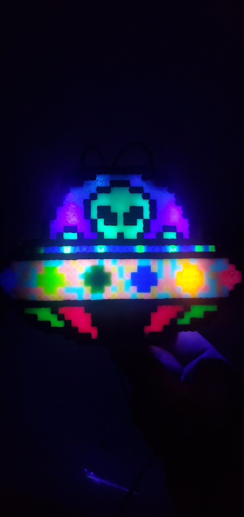 LED Kandi Alien UFO Necklace: Rave Light Toy Glow Perler Candy Festival ...