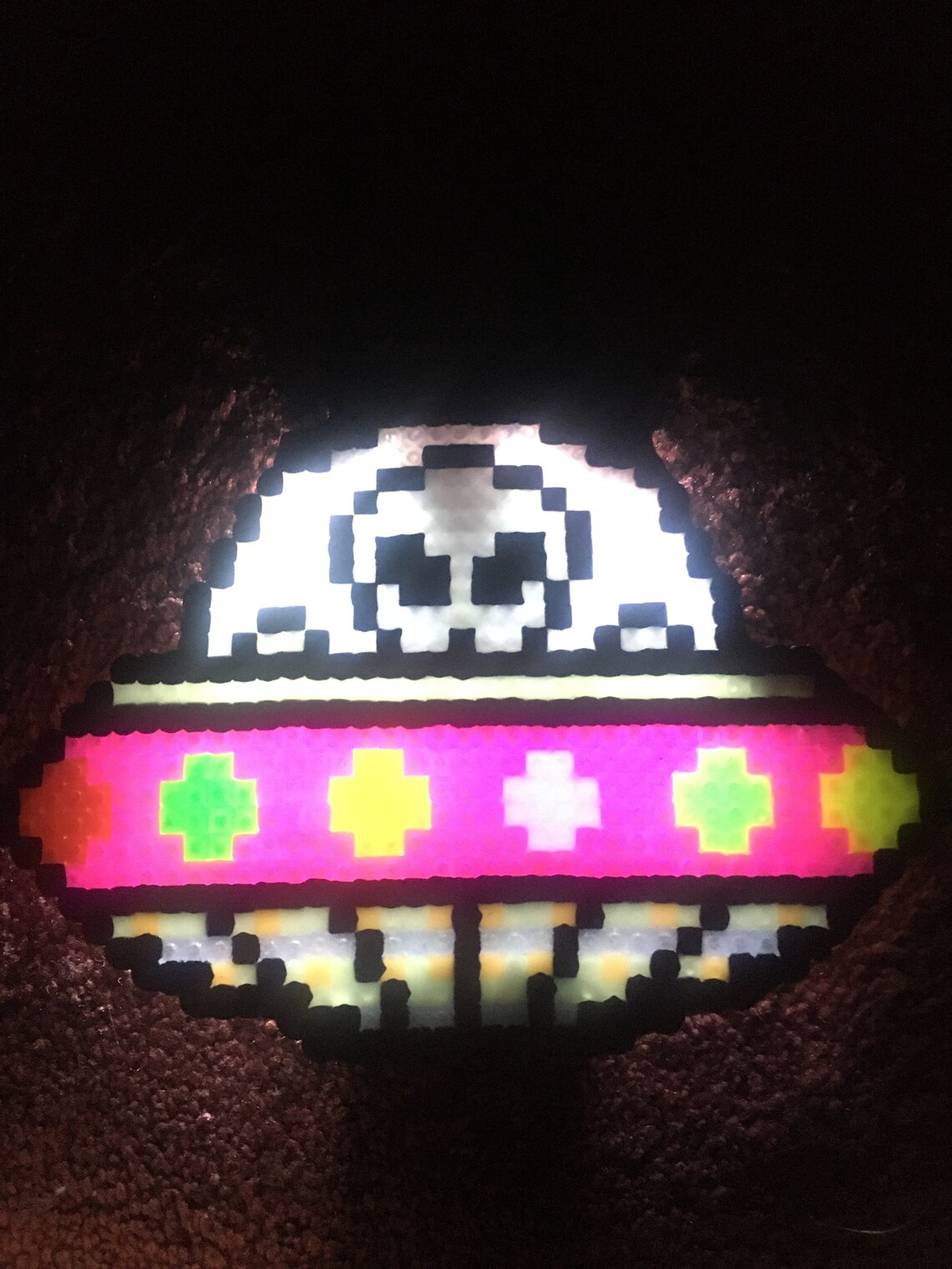 LED Kandi Alien UFO Necklace: Rave Light Toy Glow Perler Candy Festival ...