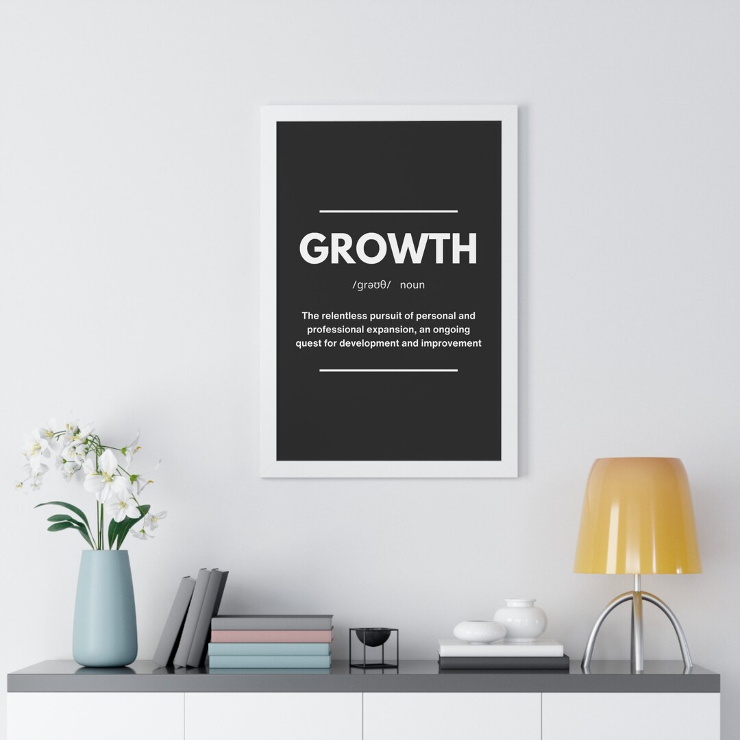 Growth Definition Print Motivational Framed Poster Inspirational Quote ...