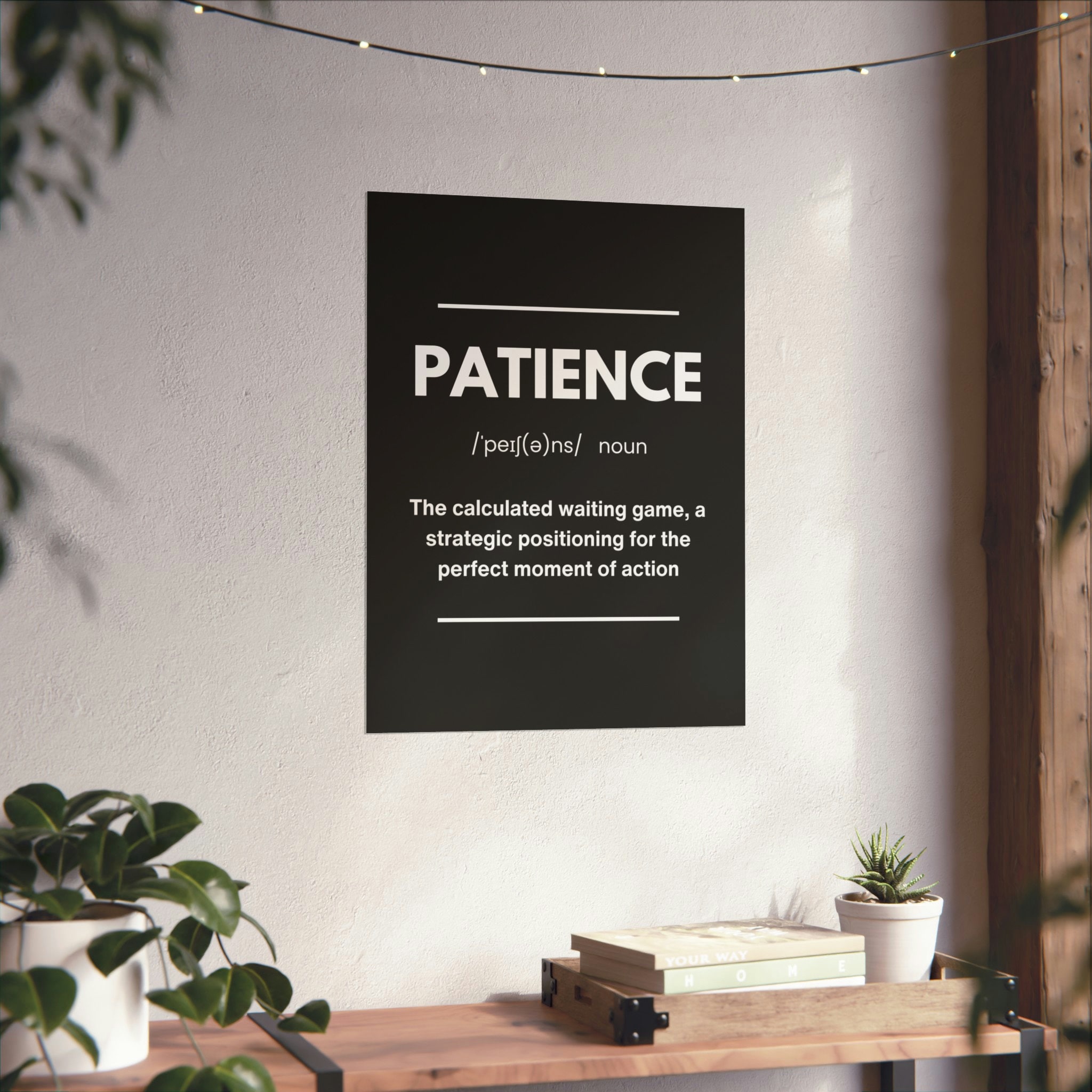 Patience Definition Print Motivational Poster Inspirational Quote ...