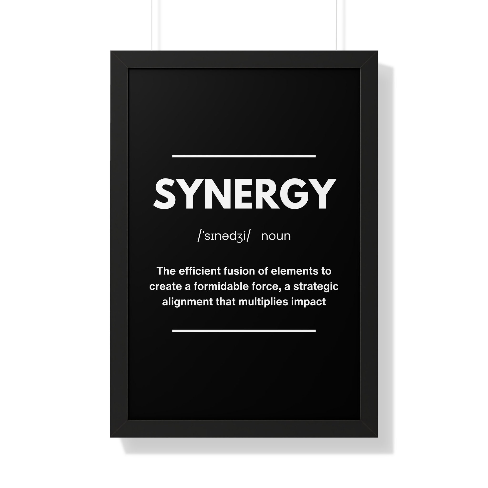Synergy Definition Print Motivational Framed Poster Inspirational Quote ...