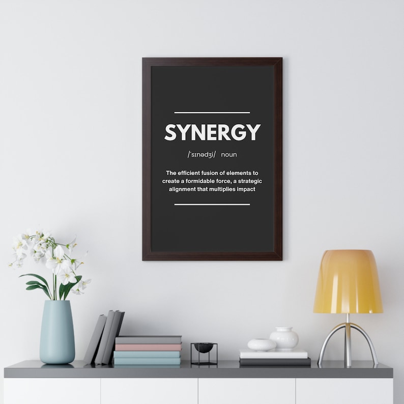 Synergy Definition Print Motivational Framed Poster Inspirational Quote ...