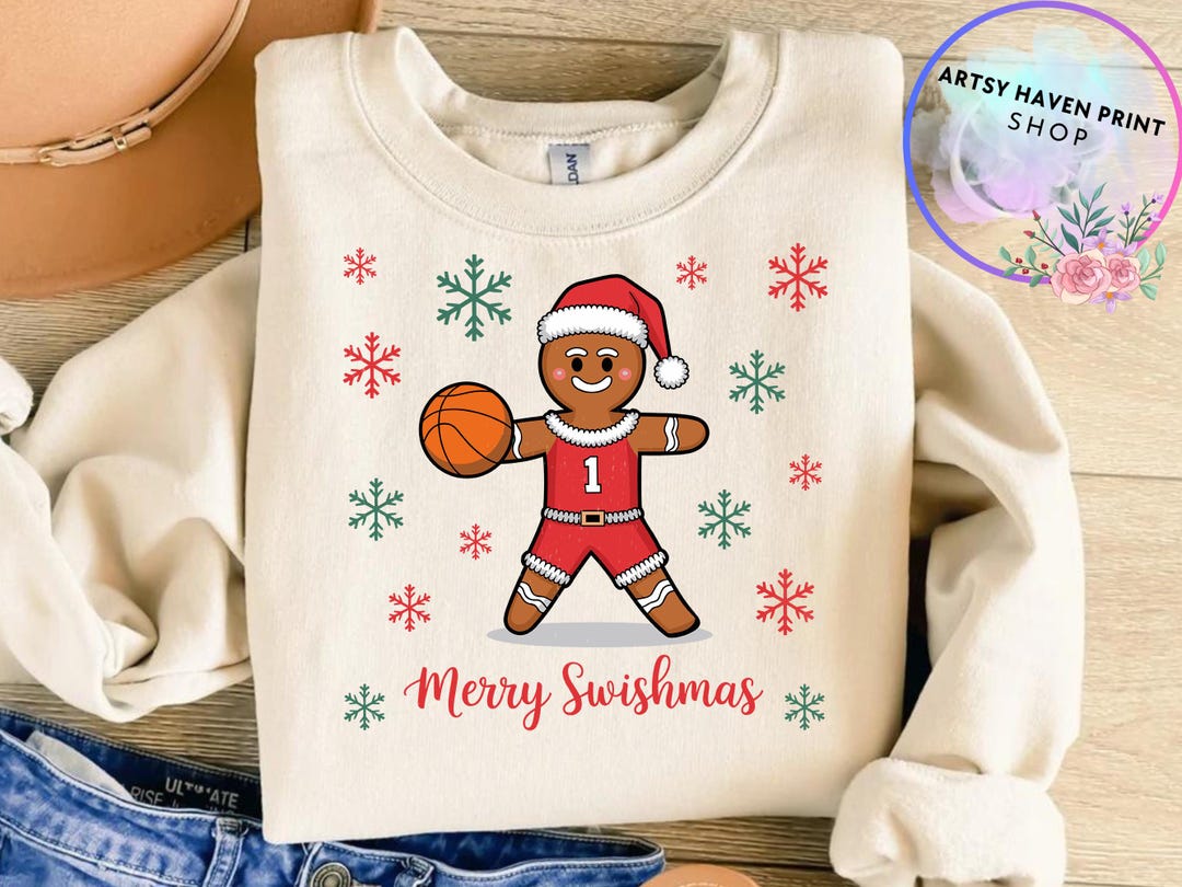Basketball Christmas Gingerbread Man PNG, Xmas Basketball PNG, Merry ...