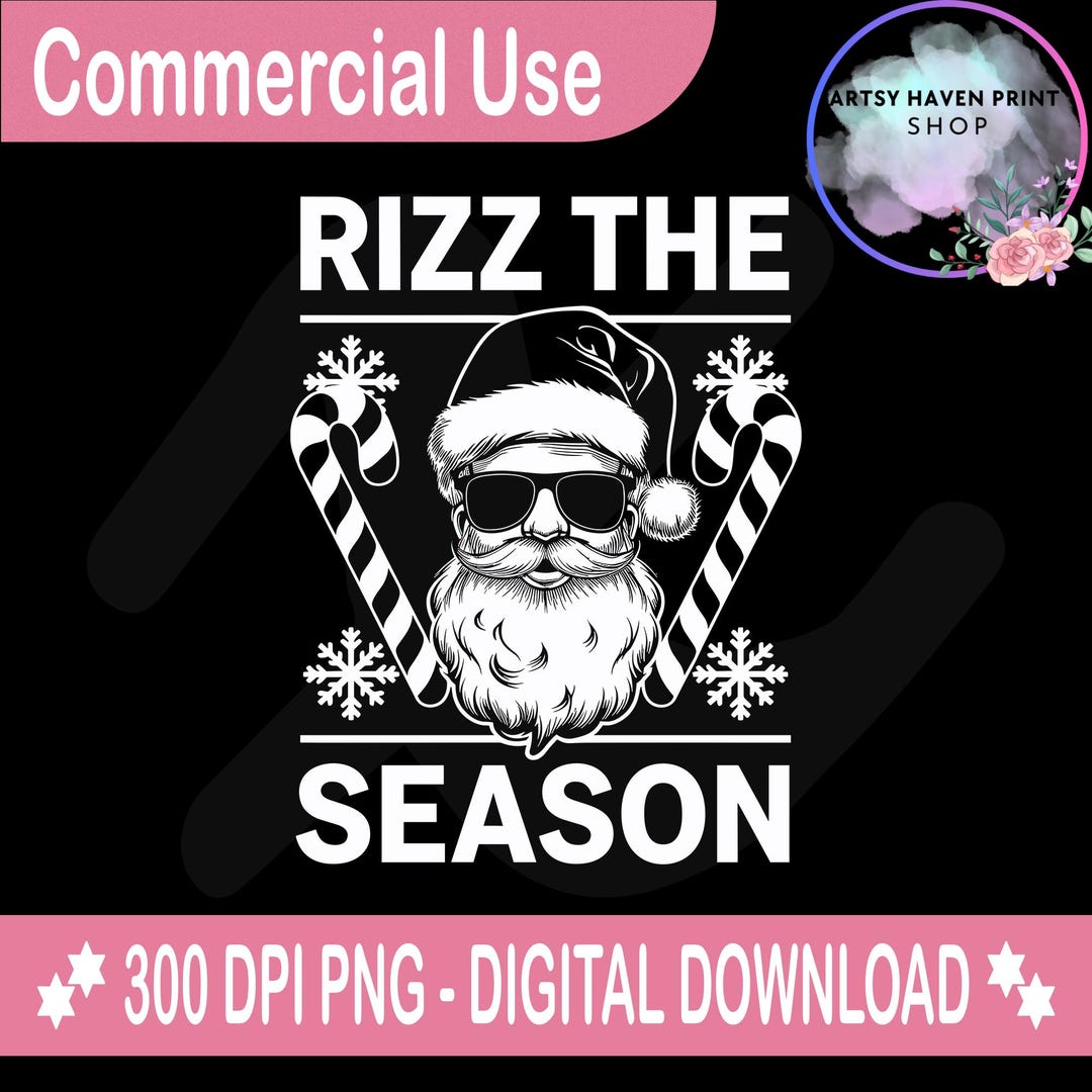 Rizz the Season Funny Santa Clause Rizzler Png Svg, Funny Santa Claus ...