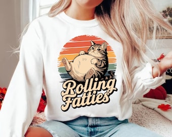 Rolling Fatties Cat SVG PNG File, Funny Cat Graphic Svg, Funny Fat Cat ...