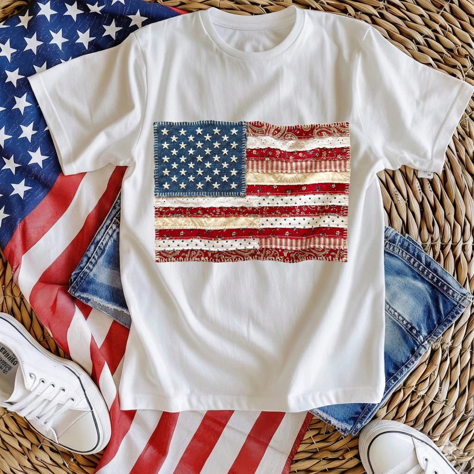 Patchwork US Flag PNG, Patchwork American Flag Png, Quilted Png ...