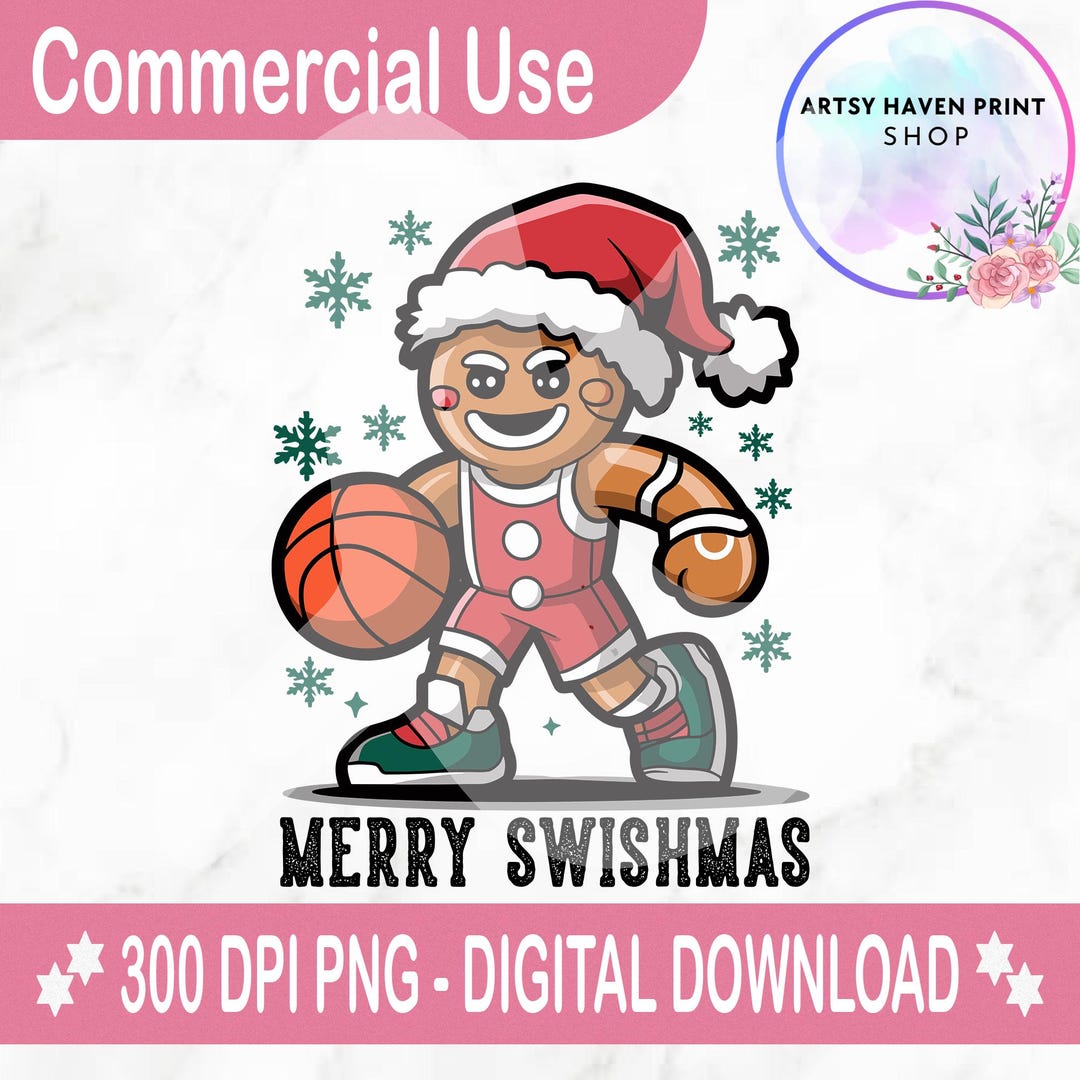 Basketball Christmas Gingerbread Man PNG, Xmas Basketball PNG, Merry ...