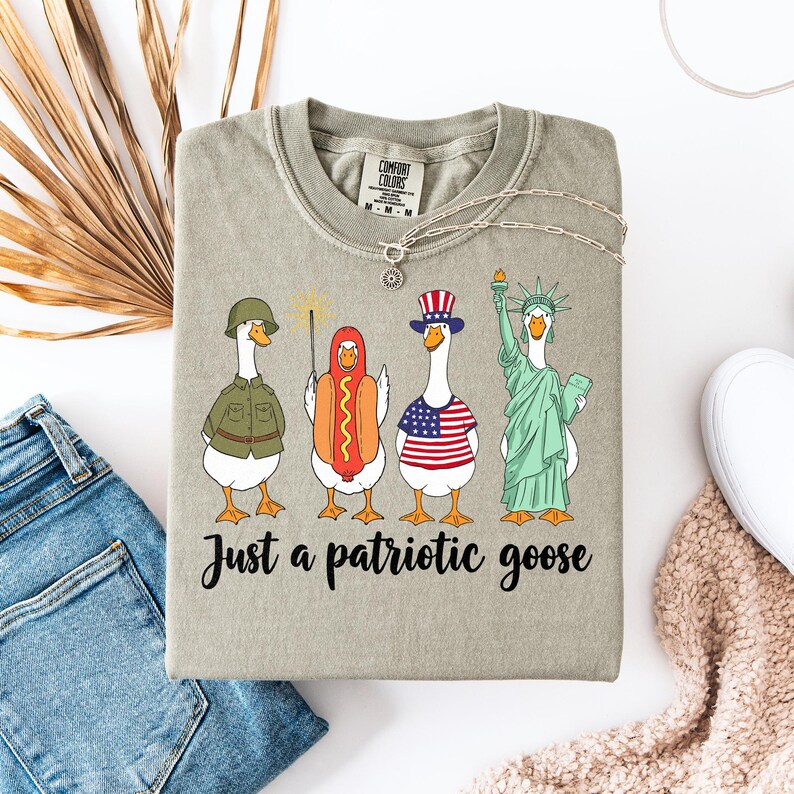Patriotic Goose PNG, 4th of July Silly Goose Clipart, USA Goose ...