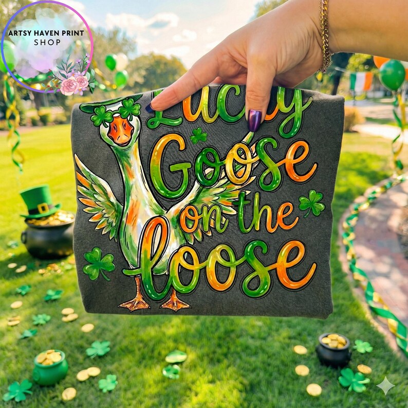 Lucky Goose on the Loose Png St Patricks Day Png, St Patrick's Day ...