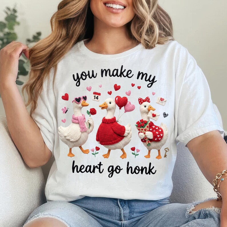 You Make My Heart Go Honk Png, Funny Valentine Goose Png, Silly Goose ...