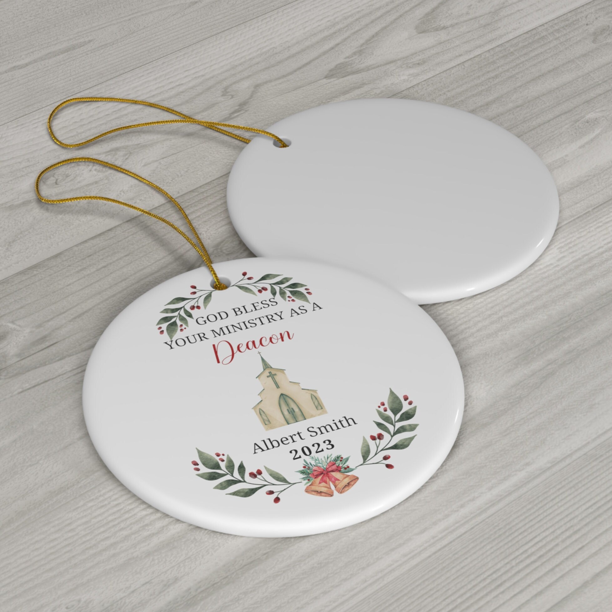 Personalized Ornament for a Church Deacon, Gift for a Deacon, Church ...