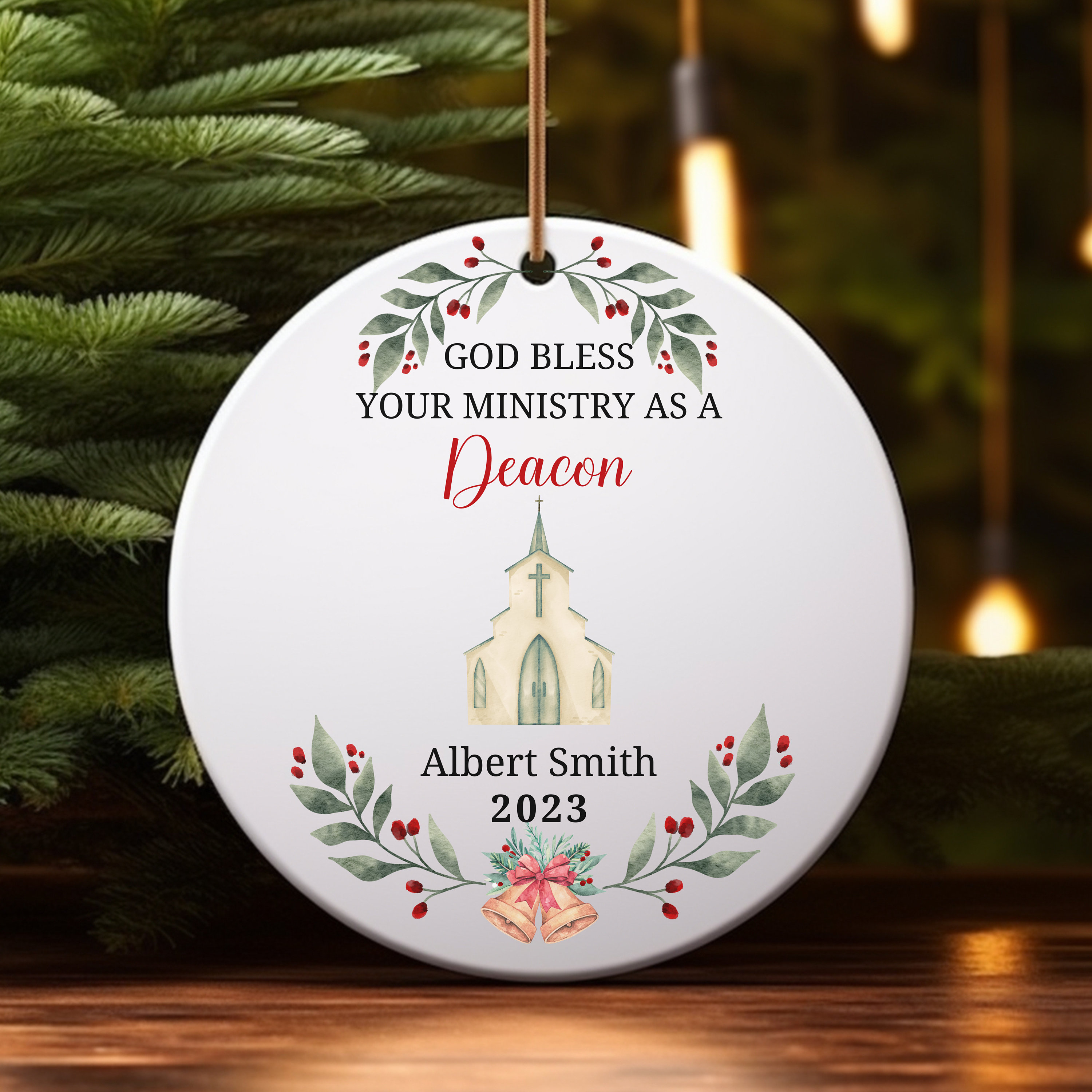 Personalized Ornament for a Church Deacon, Gift for a Deacon, Church ...