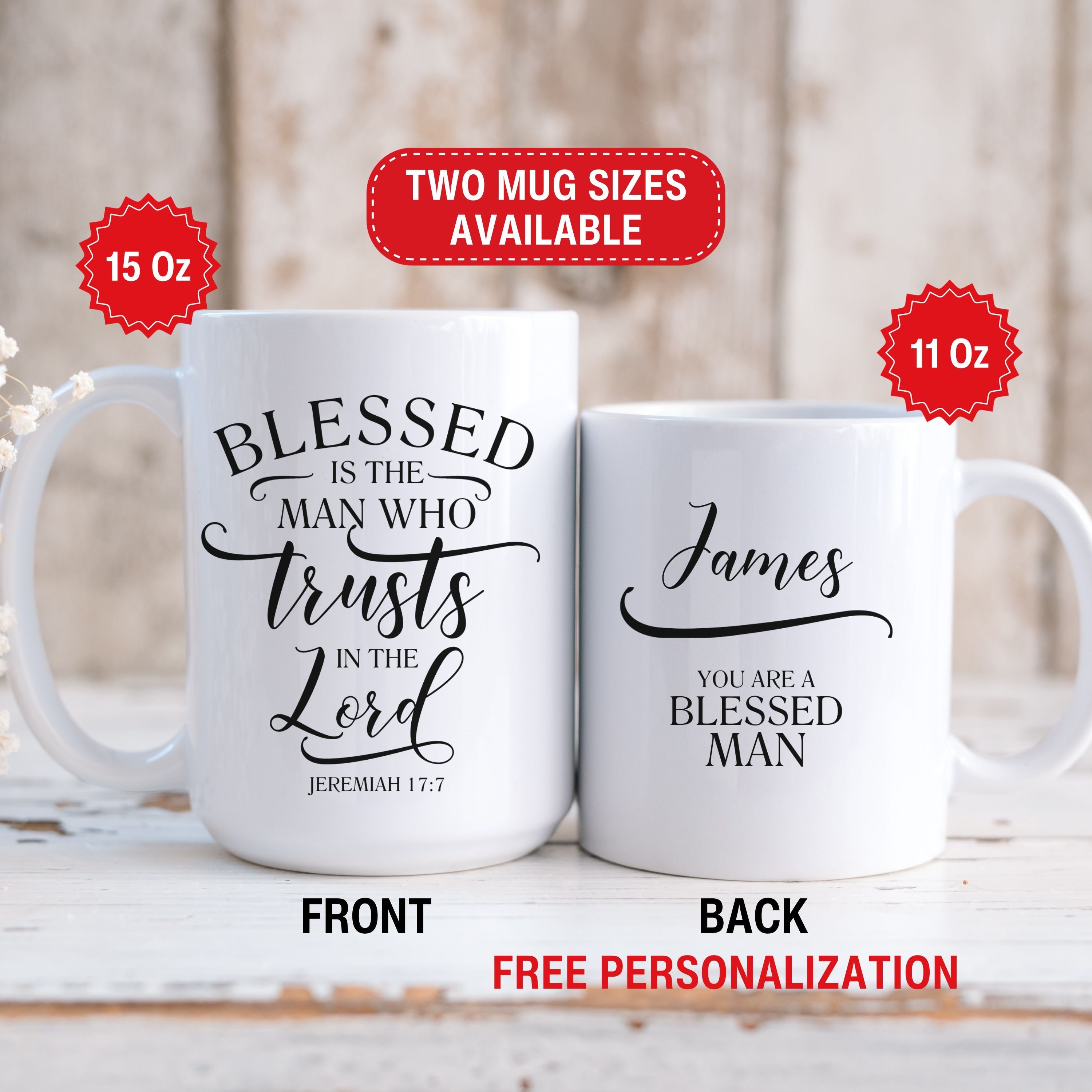 Personalized Christian Mug/christian Men Mug/ Bible Verse Coffee Mug ...