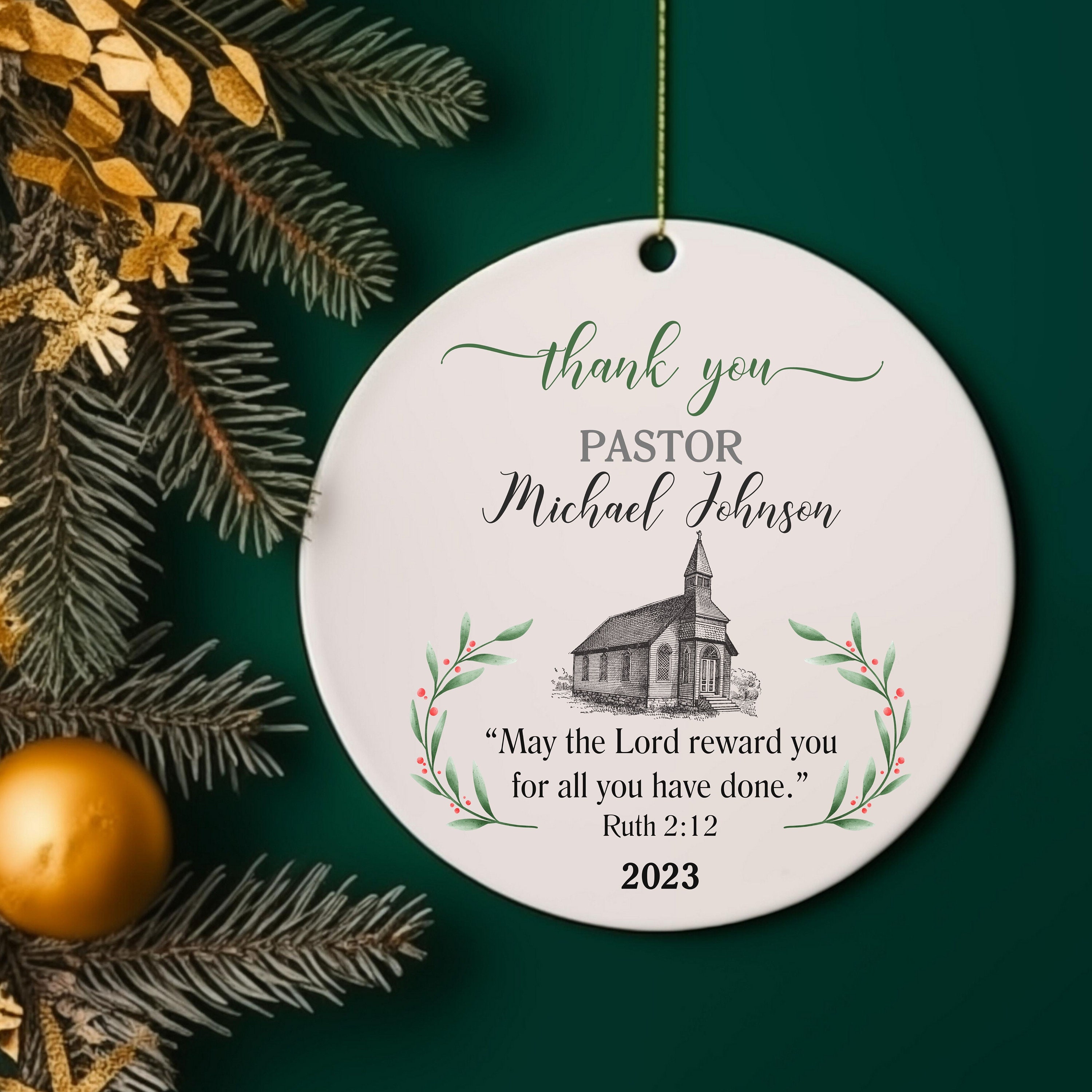 Personalized Ornament for Pastor, Pastor Appreciation Gift, Christmas ...