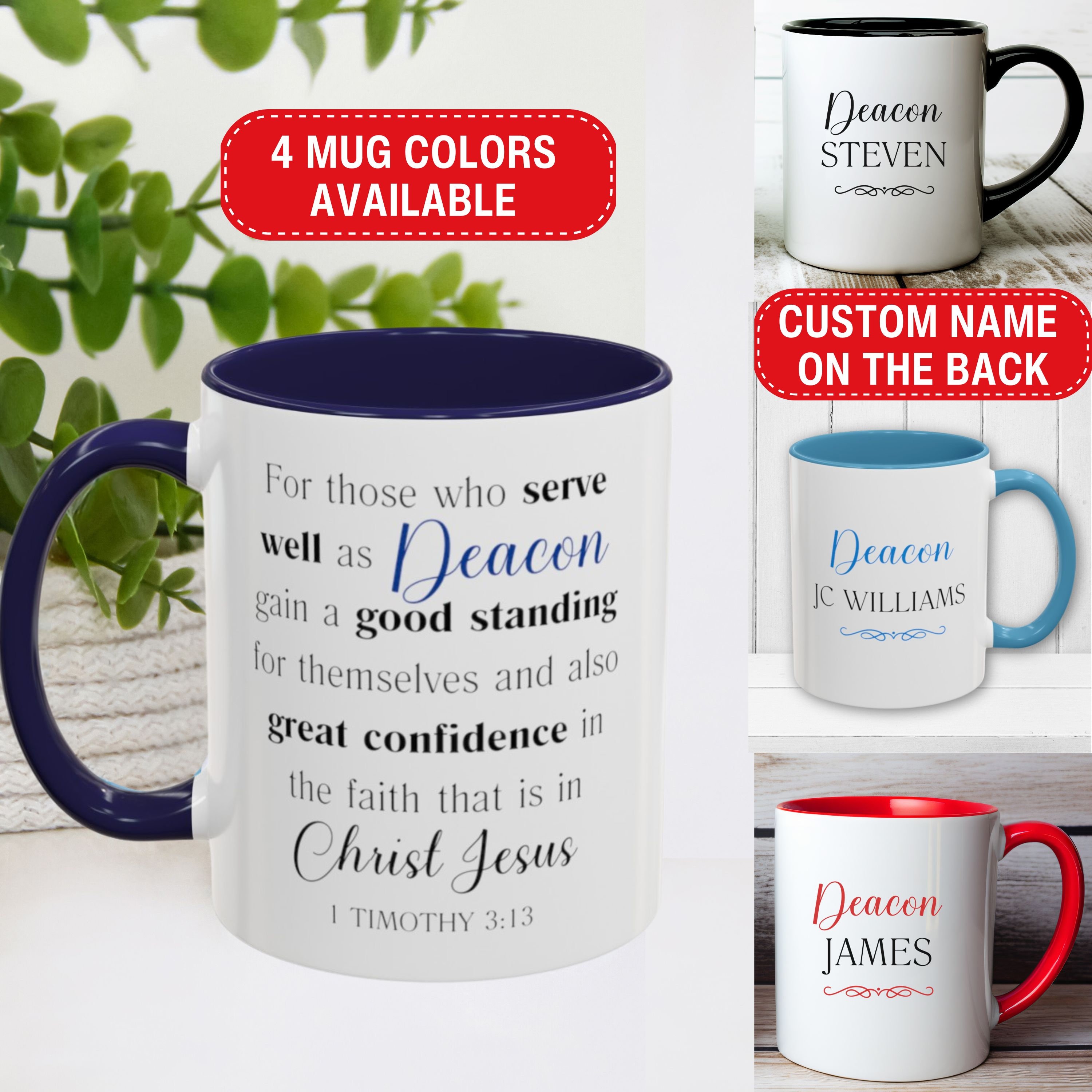 Deacon Mug/personalized Gift for Deacon/gift for Deacon/christian ...