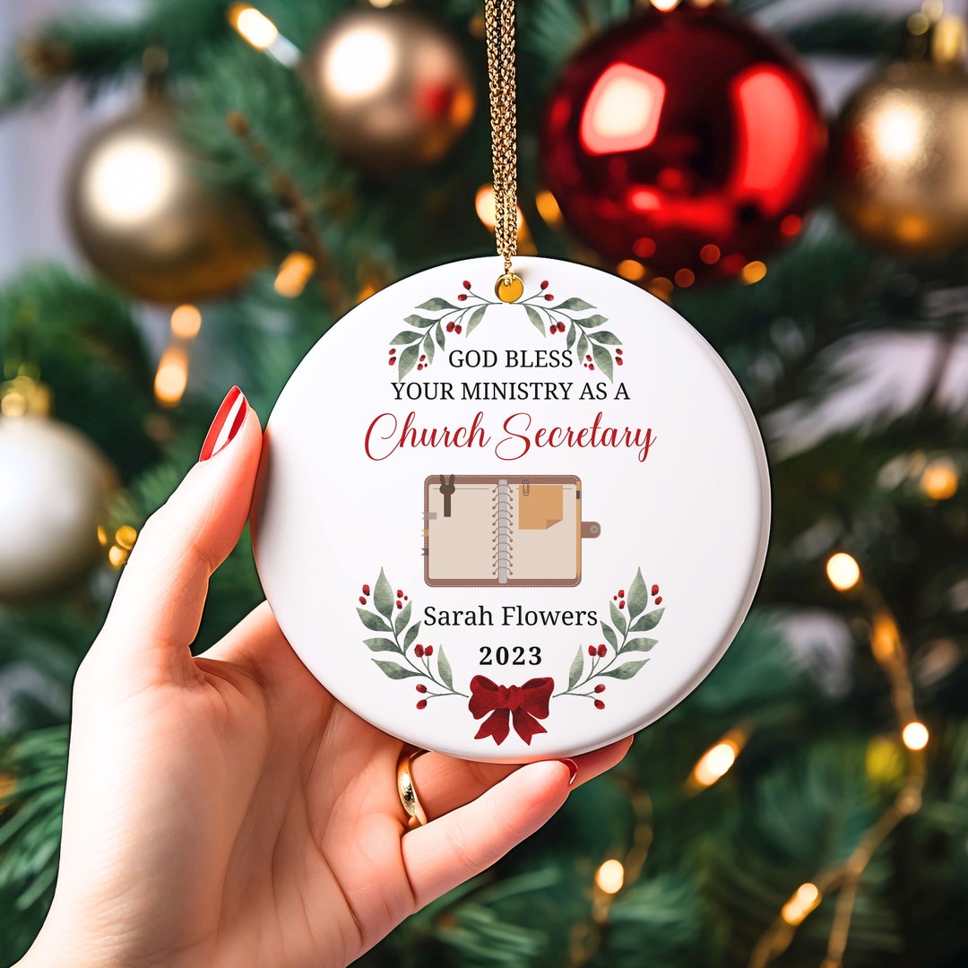 Personalized Ornament for a Church Secretary, Gift for a Church ...