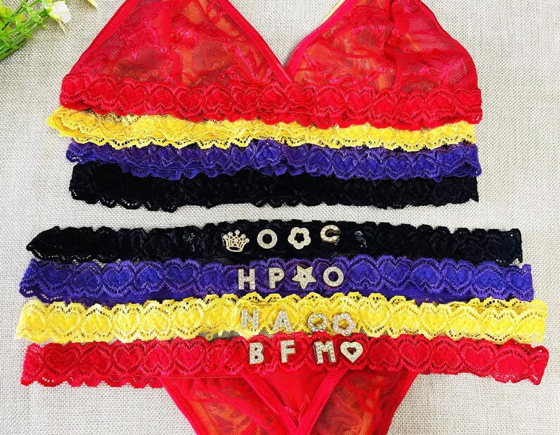 Custom Bra&panty Letters Thong,personalized Lingerie Set,custom Thong ...