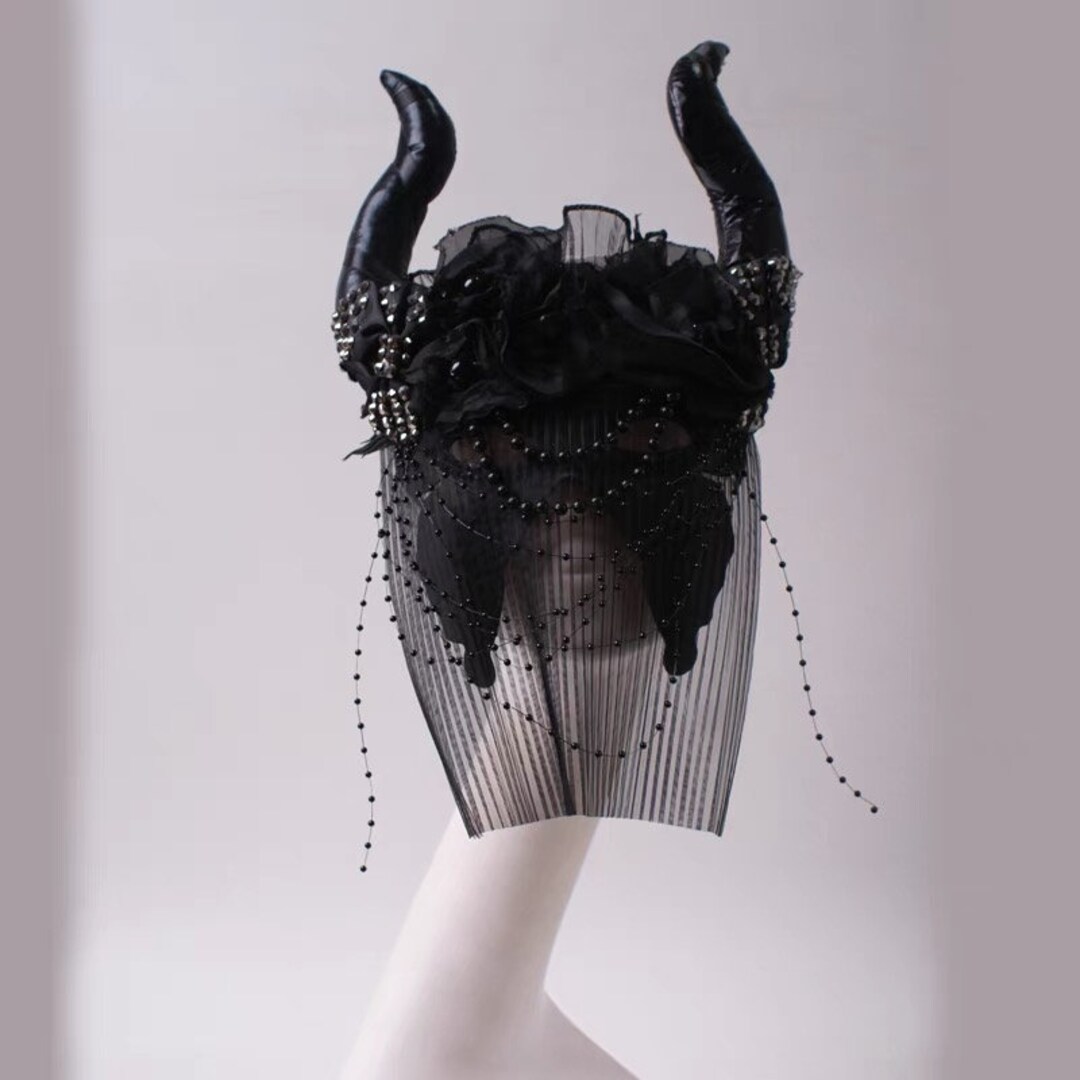 Veils Head Band Punk Black Cone Head Band Women Vintage Head - Etsy