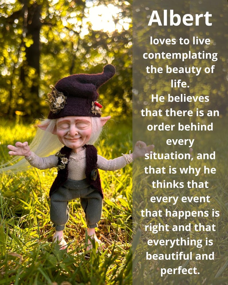 Albert 17cm OOAK Doll Elf Meditating Made in Polymer Clay - Etsy