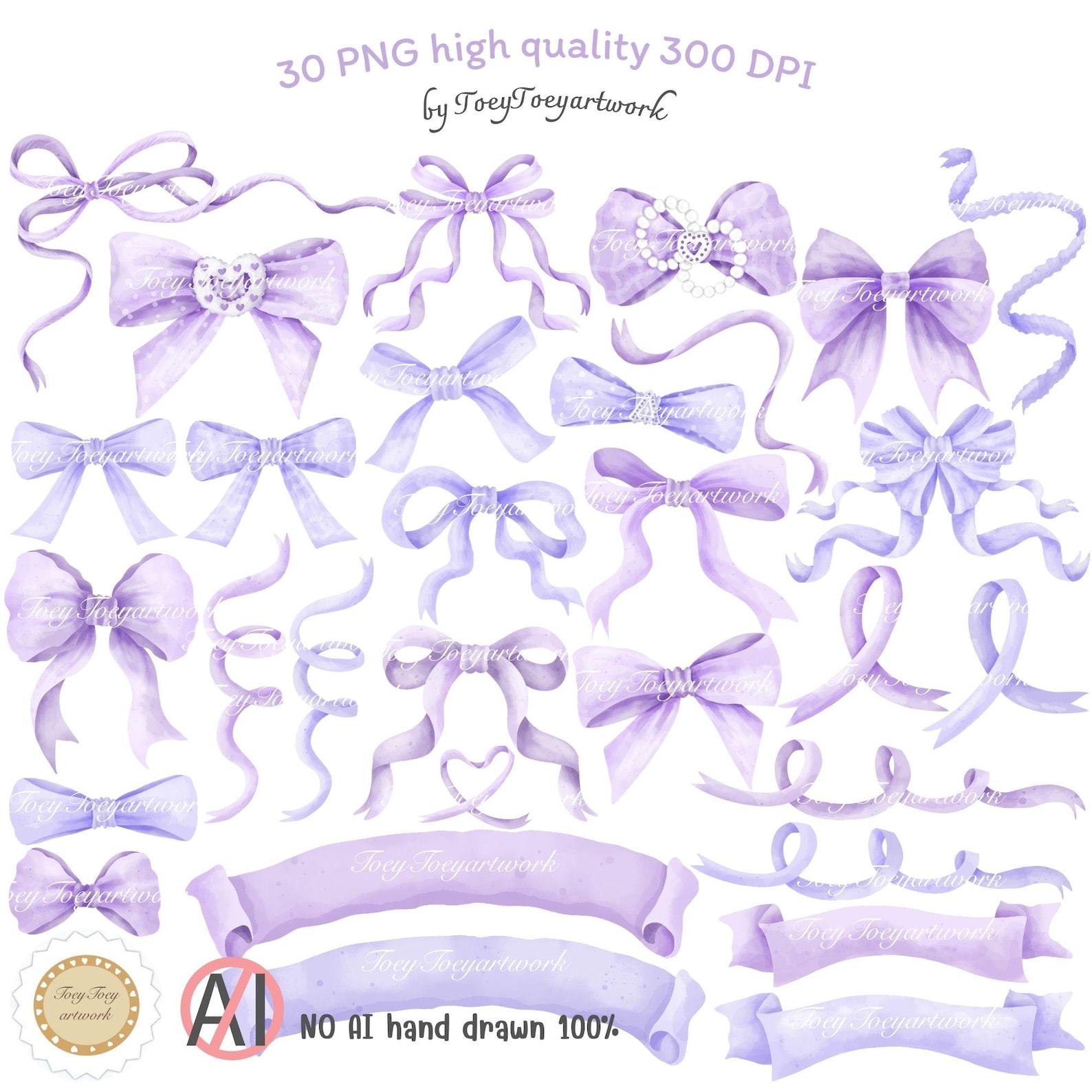 Watercolor Purple Coquette Ribbon Clipart,birthday Party,coquette ...