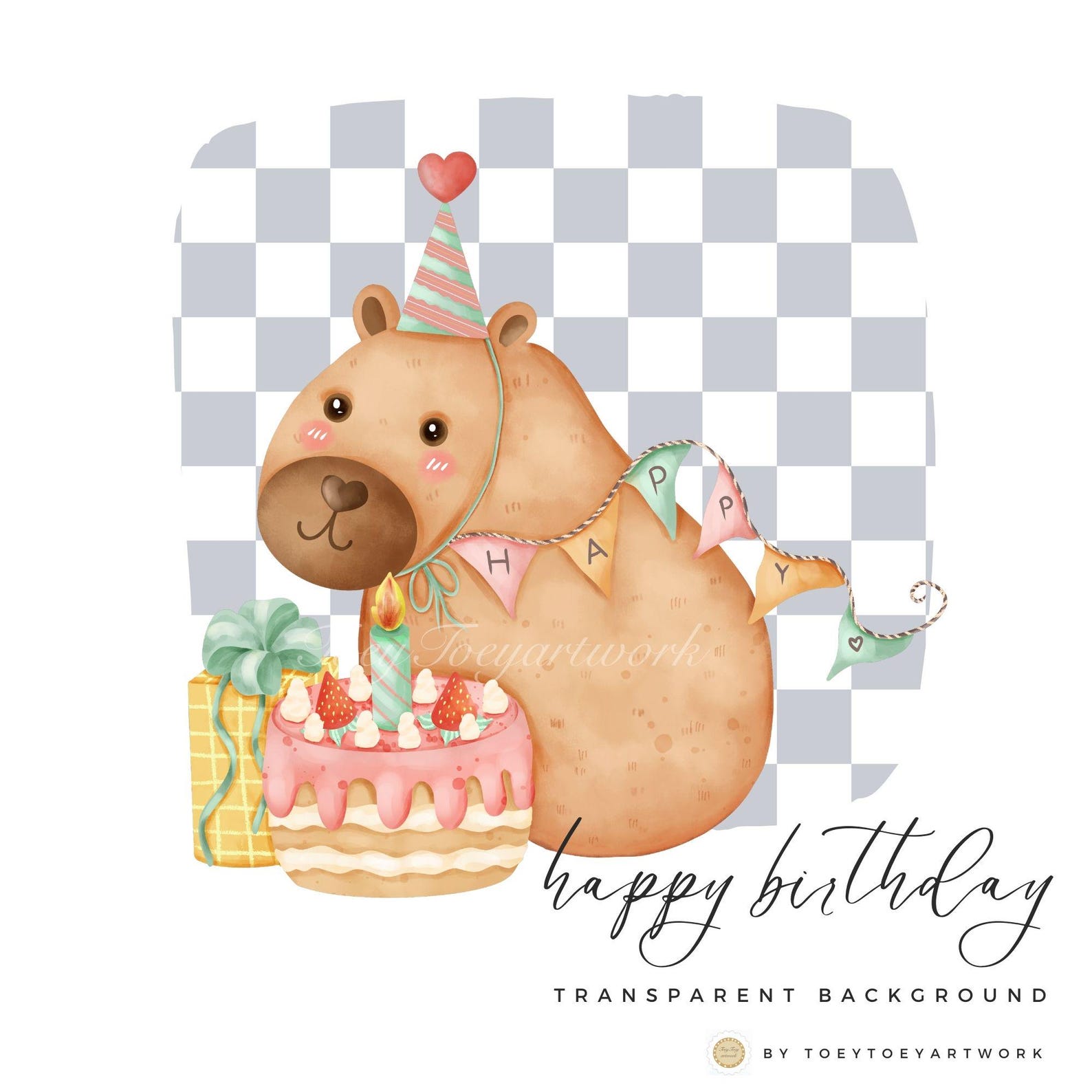 Watercolor Capybara Clipart,happy Birthday,capybara,cute Capybara Png ...