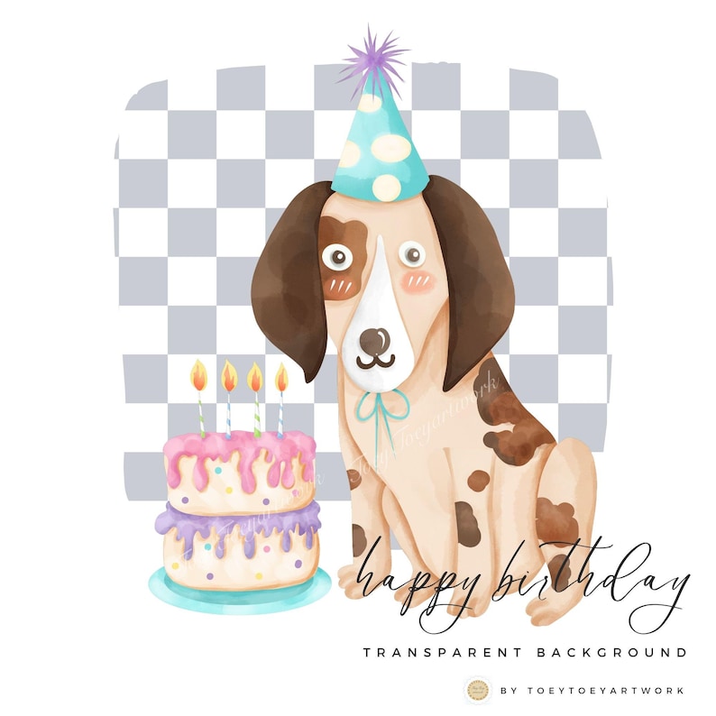 Watercolor Birthday Dogs Clip Art,birthday Dogs,cute Dog,birthday Party ...