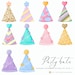 Watercolor Party Hats Clipart,party Hats,birthday Hats Clipart,colorful ...