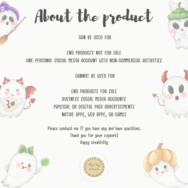 Watercolor Cute Ghosts Clipart Halloween Clipart Instant Download ...