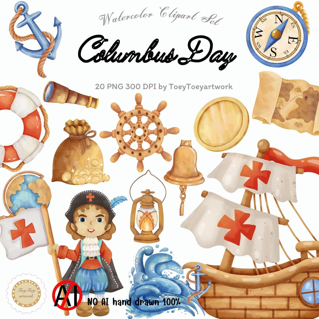 Watercolor Columbus Clipart,columbus Day Clipart,columbus Clipart ...