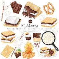 Camping Clipart Collection, S'mores Bar Clipart, Summer Camp Clipart - Etsy