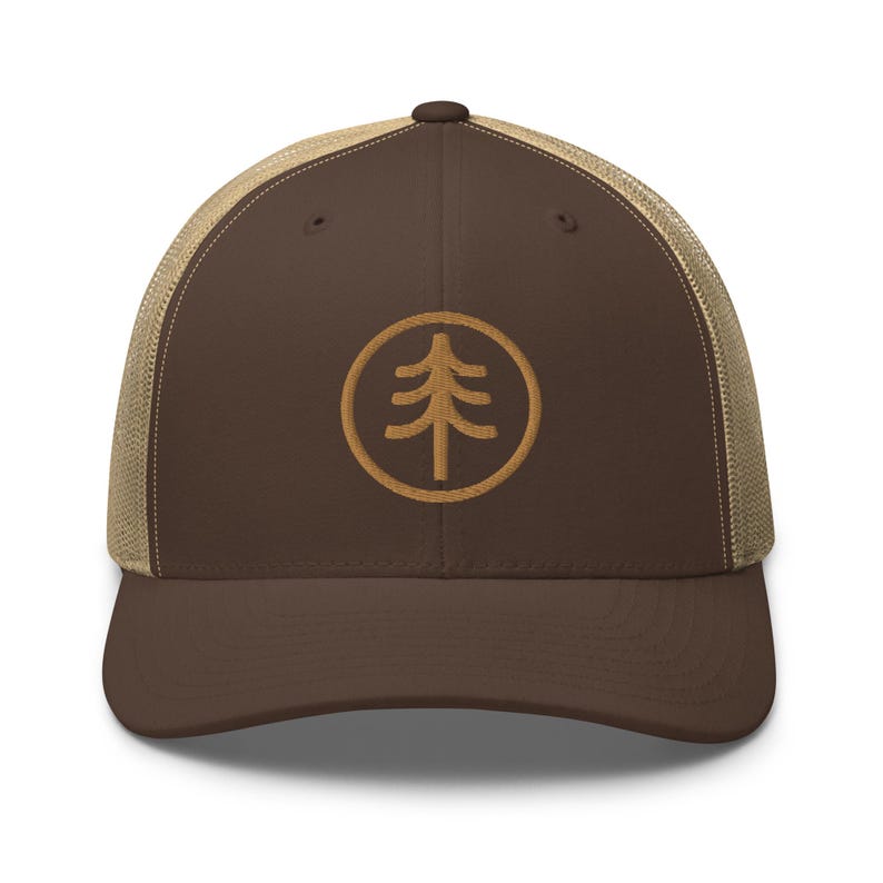 Pine Tree Trucker Hat, Mountaineer Hat, Nature Snapback Hat, Outdoors ...