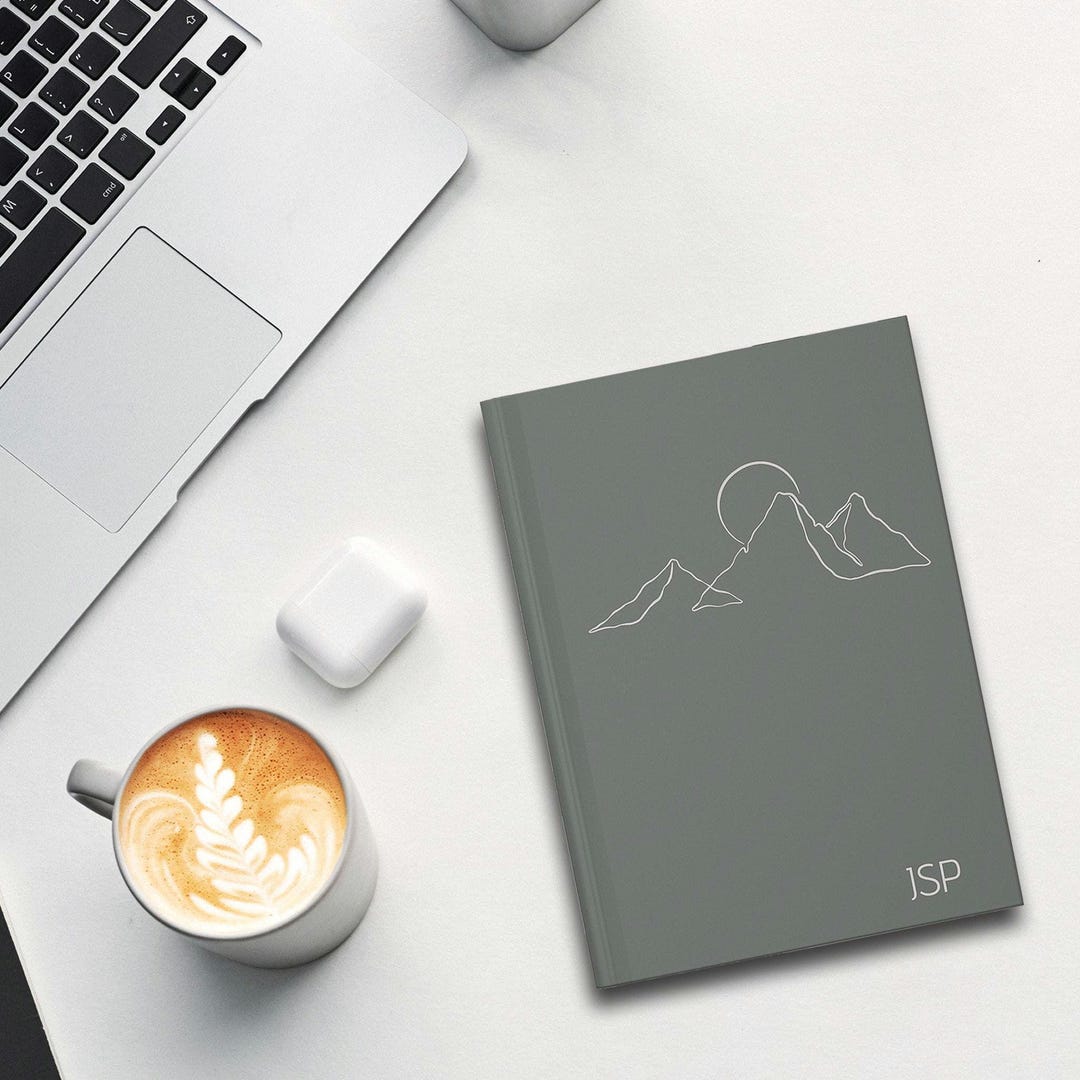 Personalized Hardcover Nature Journal, Mountaineering Monogrammed Gift ...
