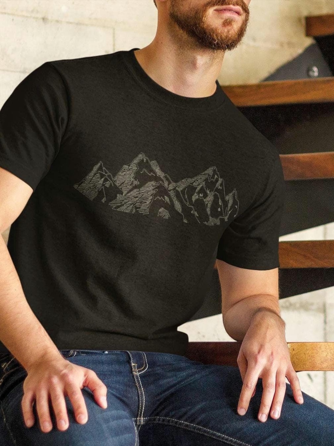 Mountaineer Gift for Men, Outdoors Person Graphic Tee, Rocky Mountain ...