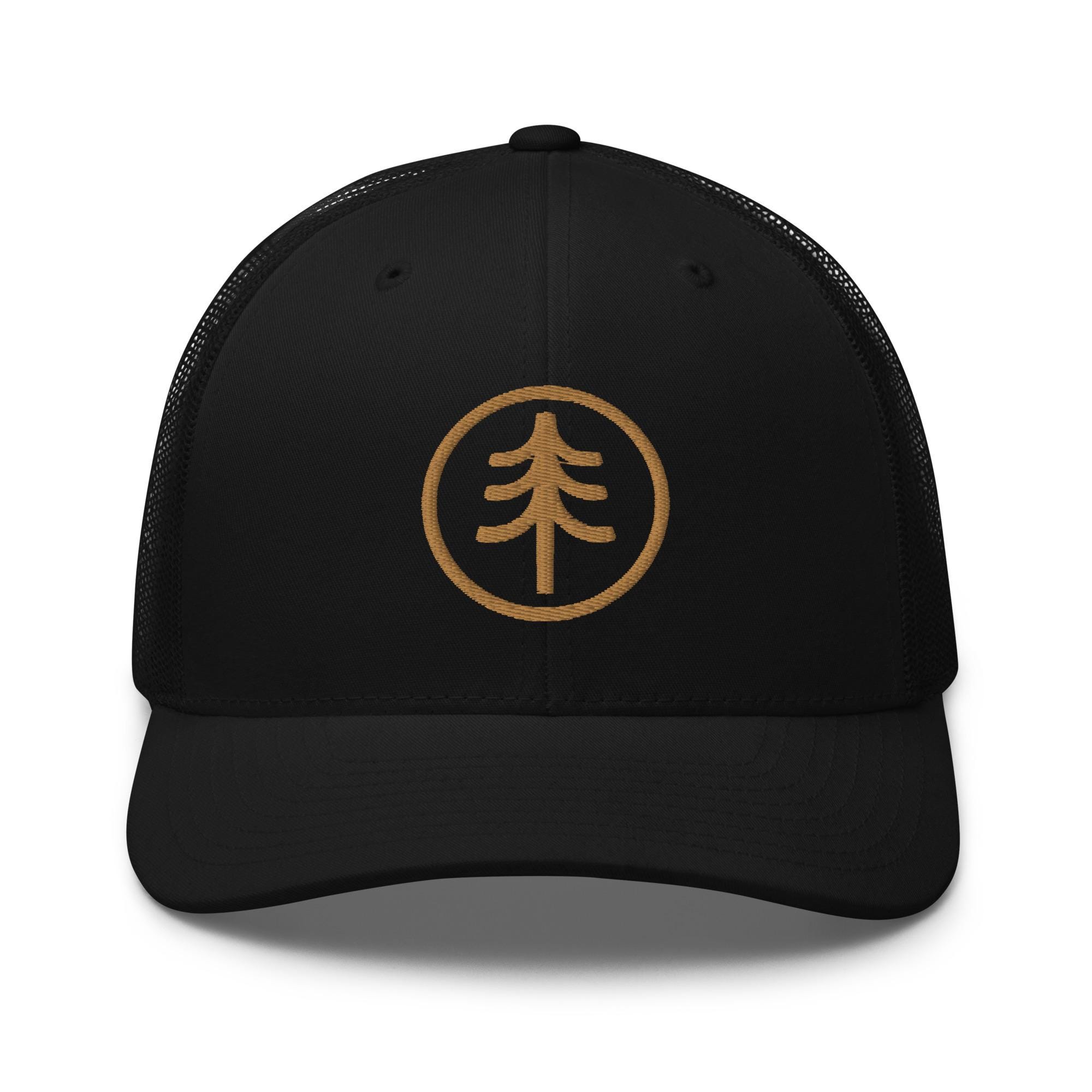 Pine Tree Trucker Hat, Mountaineer Hat, Nature Snapback Hat, Outdoors ...