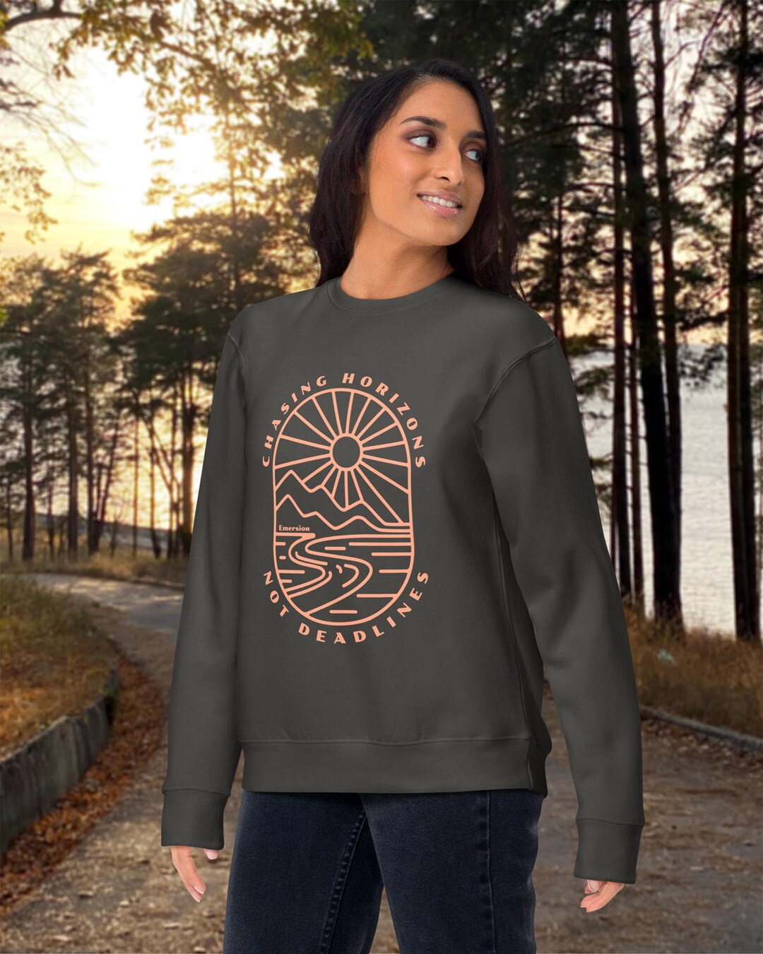Outdoors Themed Fleece Sweatshirt, Cozy Nature Themed Sweater ...