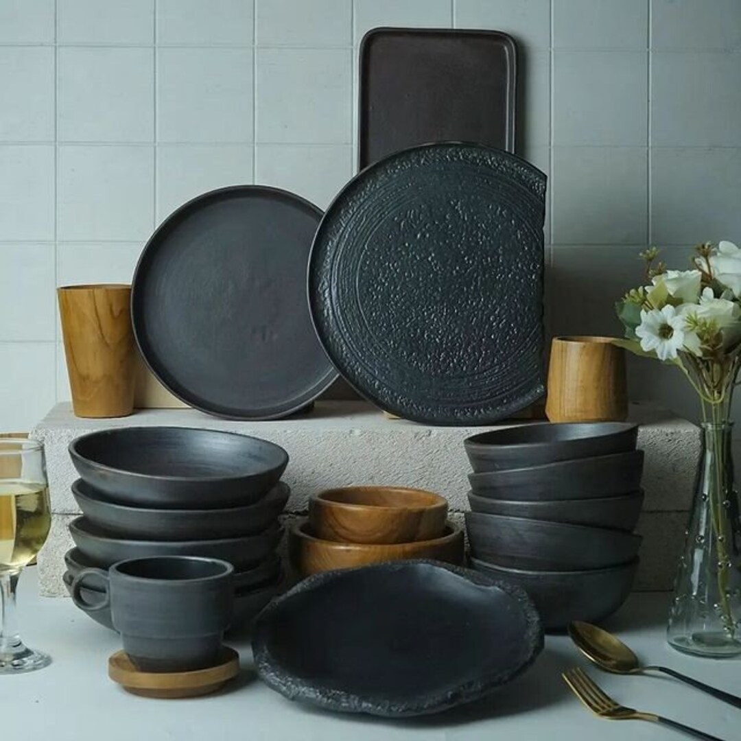 Black Series Dinnerware Set of 7 Pieces, Juniper, Cereal Bowl, Vintage ...