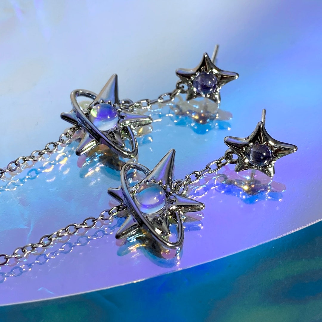 Y2K Star Grunge Punk Earring Nana Anime Earrings Goth Drop - Etsy