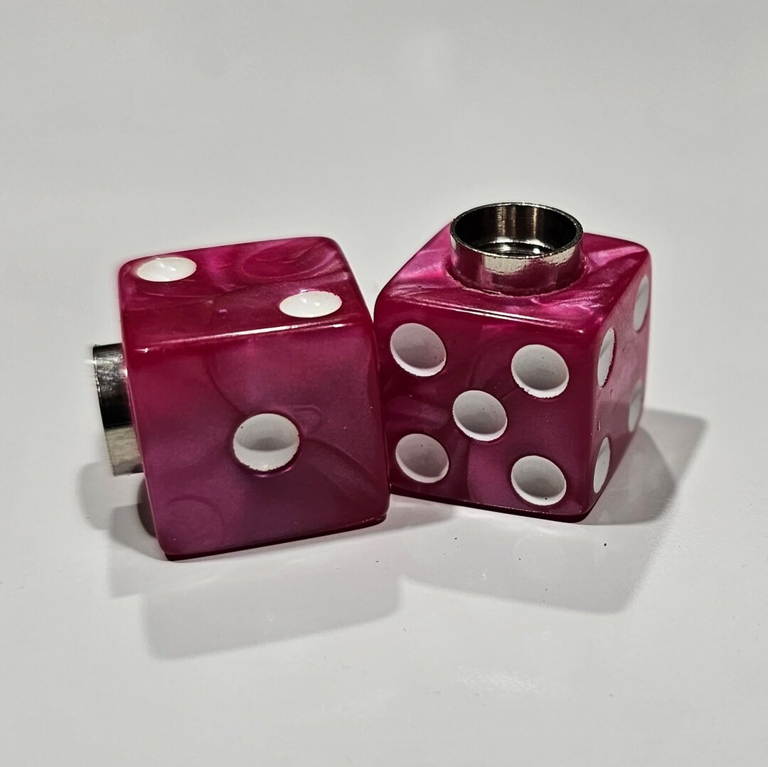 Marbled Dice Valve Stem Cap - Pair - Pink W/ White Spots - Etsy