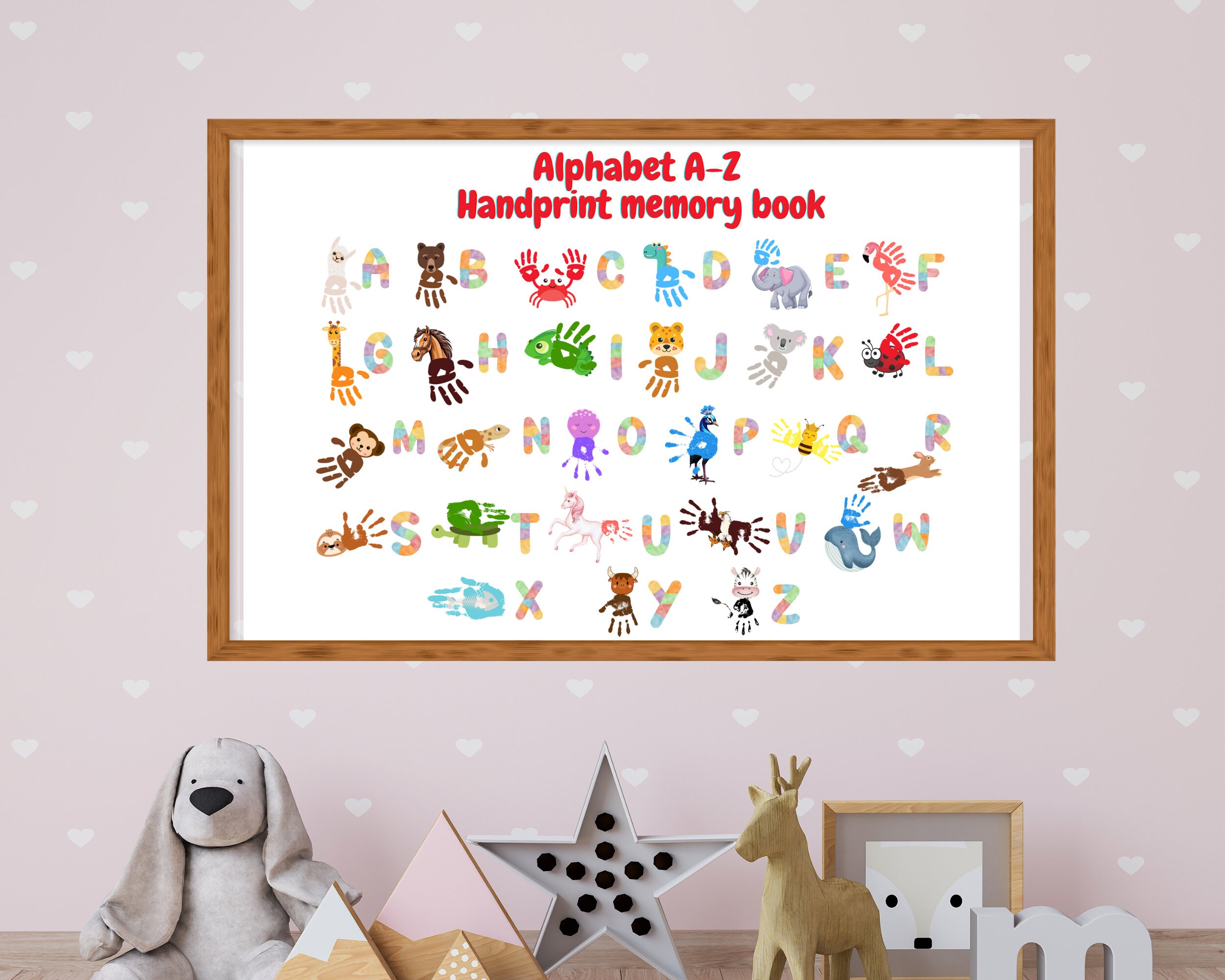 Handprint Memory Book Alphabet Handprint Book A-Z Animal - Etsy