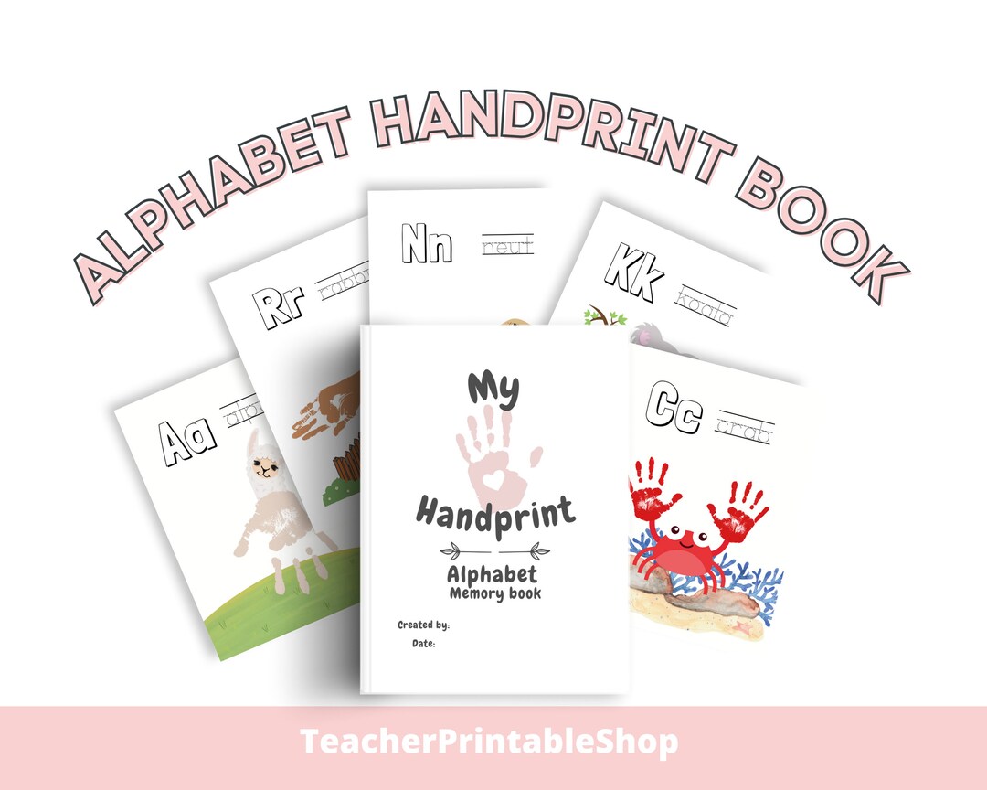 Handprint Memory Book Alphabet Handprint Book A-Z Animal - Etsy